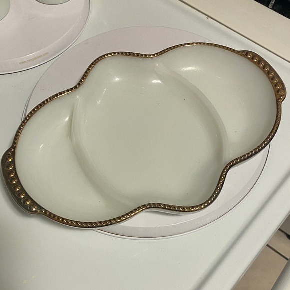 Fire King | Dining | Vintage Fire King Milk Glass 3 Section Divided ...